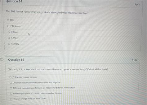 Solved The E01 Format For Forensic Image Files Is Associated