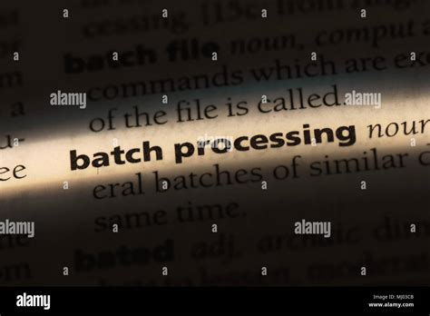 Batch Processing Word In A Dictionary Batch Processing Concept Stock Photo Alamy