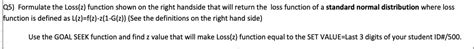 25 Formulate The Loss Z Function Shown On The