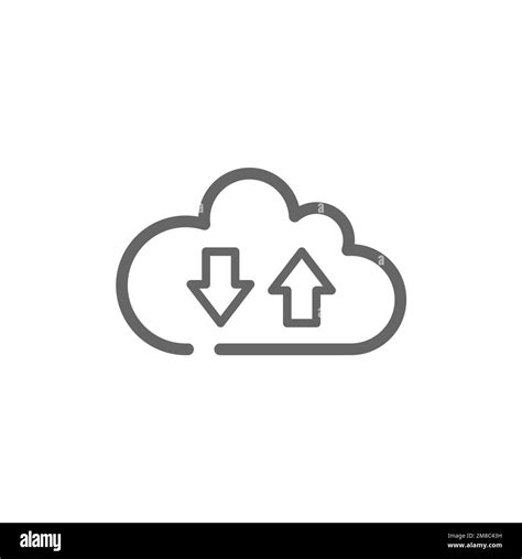 Cloud Synchronization Line Icon Common Graphic Resources Vector Illustration Stock Vector