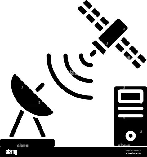 Tcp Over Satellite Black Glyph Icon Stock Vector Image And Art Alamy