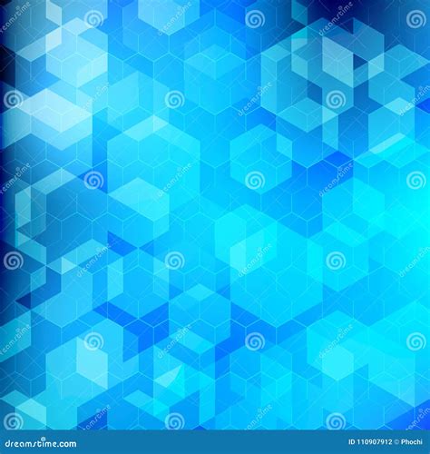 Abstract Technology Blue Geometric Hexagon Pattern Background Stock Vector Illustration Of