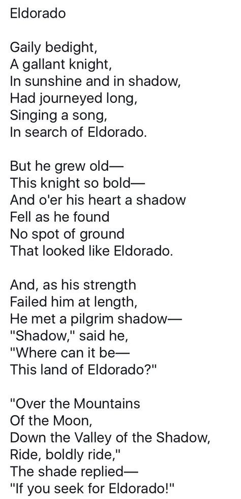 El Dorado A Poem By Edgar Allan Poe