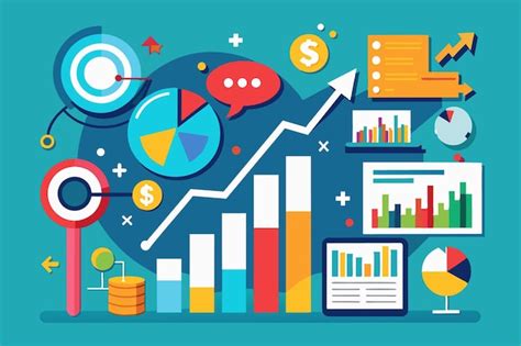 Premium Vector Colorful Data Visualization With Upward Trending Line Graph