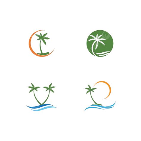Palm Tree Summer Logo Wave Vacation Ocean Vector Wave Vacation Ocean