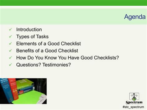 Using Checklists To Increase Productiviity And Consistency In Publication Tasks Spectrum 2018