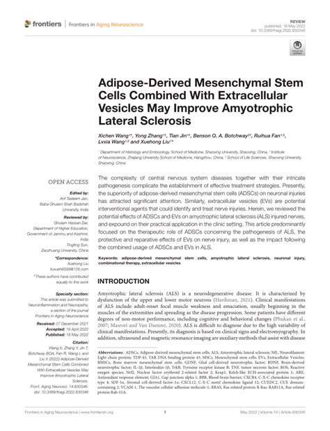 Pdf Adipose Derived Mesenchymal Stem Cells Combined With Extracellular Vesicles May Improve
