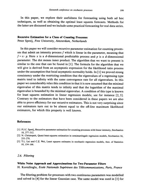 Pdf Recursive Estimation For A Class Of Counting Processes