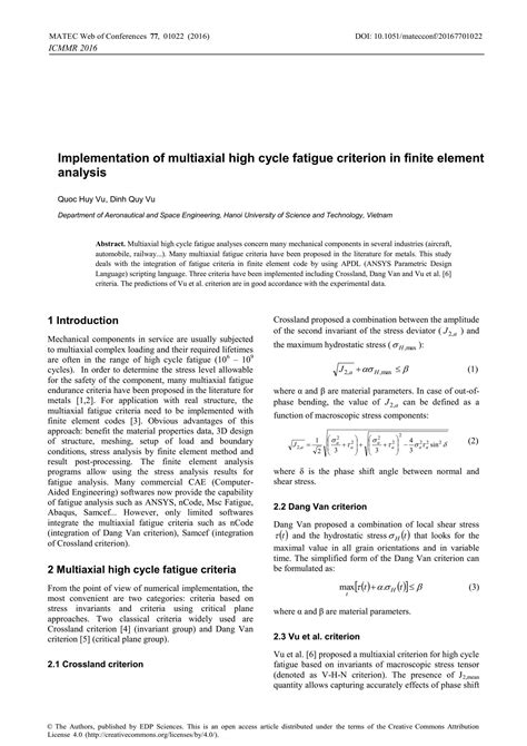 solution implementation of multiaxial high cycle fatigue criterion in