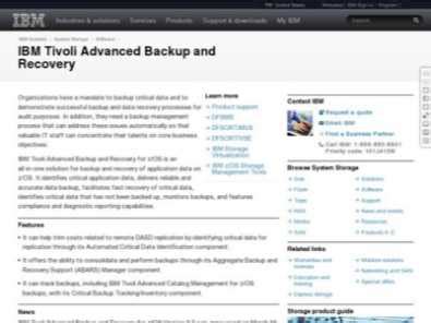IBM Tivoli Advanced Backup And Recovery Review Pros And Cons Jun