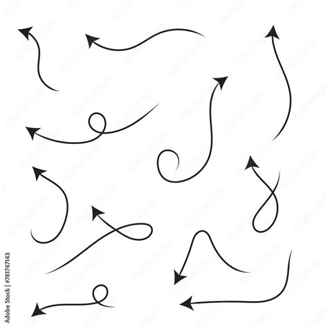 Arrow Vector Curly Arrows Vector Wavy Arrows Pointy Arrows With