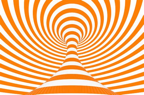 토 러 스 3d 착시 래스터 그림입니다 최 면 화이트와 오렌지 튜브 이미지입니다 콘트라스트 트위스트 루프 스트라이프 장식 3차원 형태에 대한 스톡 사진 및 기타 이미지