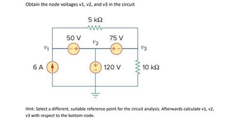 solved obtain the node voltages v1 v2 ﻿and v3 ﻿in the