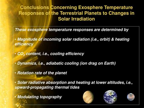 Ppt Exosphere Temperature Variability At Earth Mars And Venus Due To