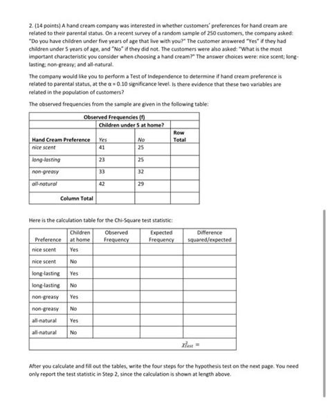 solved for each problem show at minimum 1 the null and