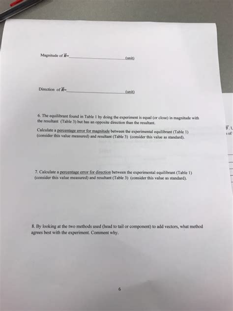 Solved Name Section Force Table Lab Report Table Table Chegg