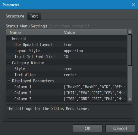 Elements And Status Menu Core VisuStella MZ Yanfly Moe Wiki