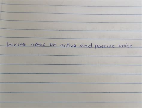 Write Notes On Active And Passive Voice Filo