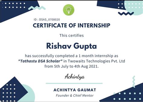 Rishav Gupta On Linkedin Internship Dsa