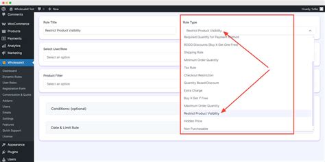 Restrict Product Visibility Wholesalex