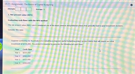 Solved 1 Net Present Value NPV Evaluating Cash Flows With Chegg Com