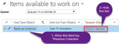 dynamics crm hide remove text in the column in crm view items available to work on for queue