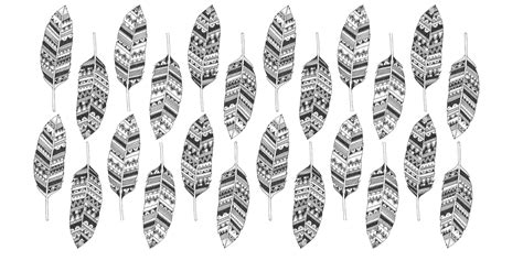Jessica Rose Anne Illustration Feather Repeat Pattern