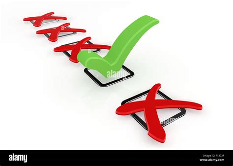 Green Check Mark And Red X Mark Isolated White Background Stock Photo Alamy