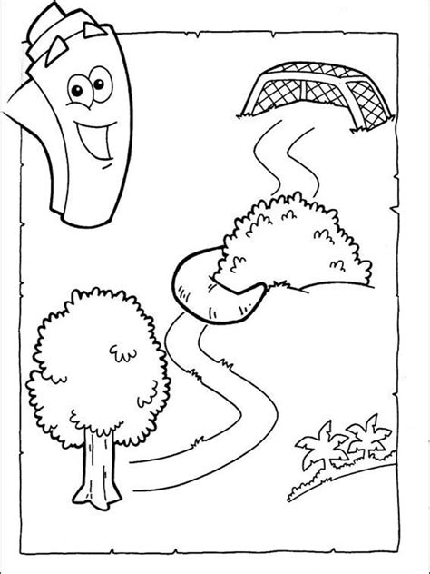 Dora The Explorer Map Coloring Pages
