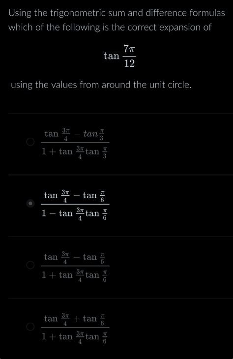 Solved Using The Trigonometric Sum And Difference Formulas