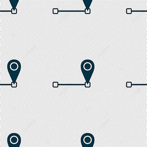 Geometric Shapes Seamless Background With Map Pointer Iconvector Illustration Vector Location