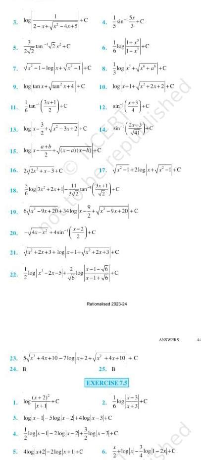 [answered] 3 5 11 log 15 3 2 2 tan 2x c 2 x x 4x 5 6 7 x 1 log x x 1 c