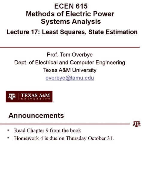 Lecture 17 Least Squares State Estimation Pdf Least Squares Eigenvalues And Eigenvectors