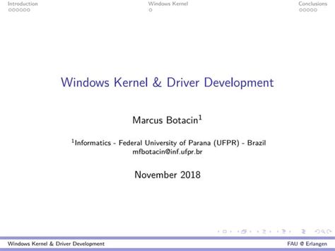 Windows Kernel And Driver Development Ppt Free Download