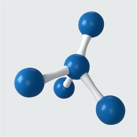 Premium Psd A White And Blue Model Of A Molecular Structure