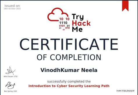 vinodh kumar on linkedin tryhackme tryhackme motivation hacking