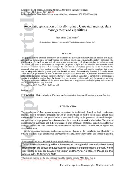 Pdf Automatic Generation Of Locally Refined Cartesian Meshes Data