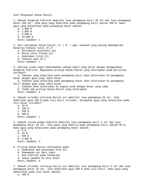 Soal Pengayaan Hukum Pascal Pdf Sains And Matematika Soal Pengayaan Hukum Pascal Pdf Sains And Matematika