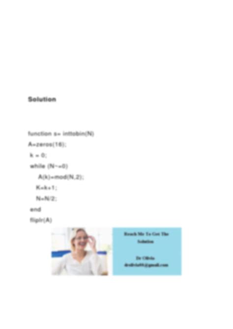 Solution How Can I Convert Integer Number To Binary Number In Matlab