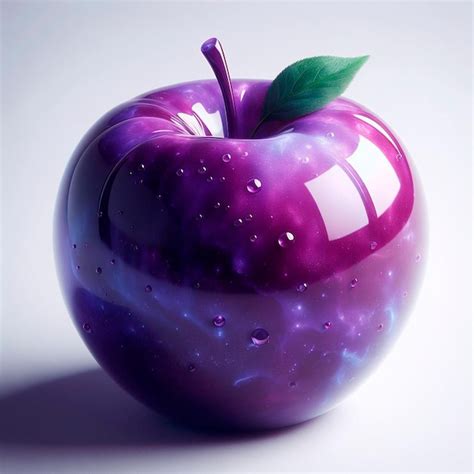 Premium Photo Photorealistic Image Of A Violet Apple On A White Background