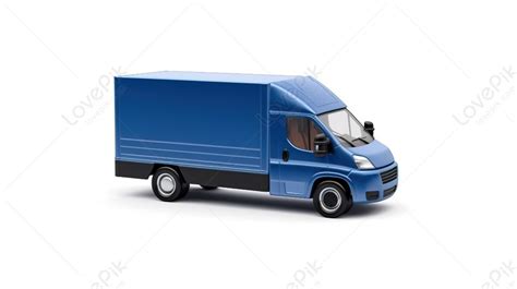 사용자 정의 3d 그림 소형 화물 운송을 위한 흰색 빈 배경의 파란색 상업용 밴 사용자 배경 파란색 그림 배경 화물 운송 배경 이미지 Hd 사용자 파란색 그림