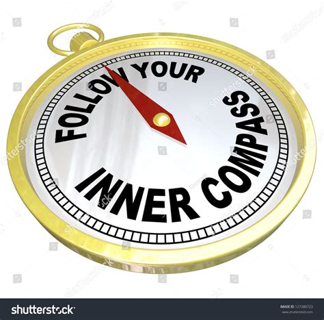 A Gold Compass With The Words Follow Your Inner Compass Directing You To Success With Confidence