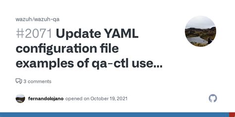Update YAML Configuration File Examples Of Qa Ctl Use Guide