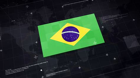 Brazil Flag With Technology Background Stock Motion Graphics Sbv