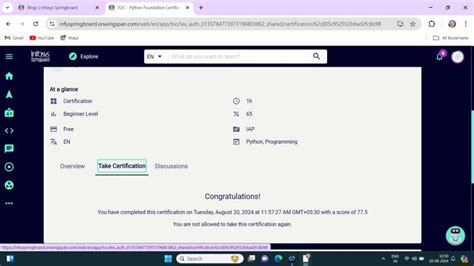 shalini j on linkedin python certification learning programming infosysspringboard skills…