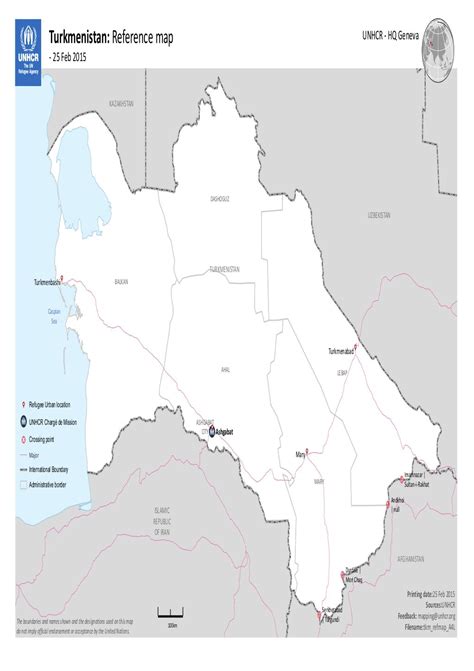 Document Turkmenistan Reference Map February 2015