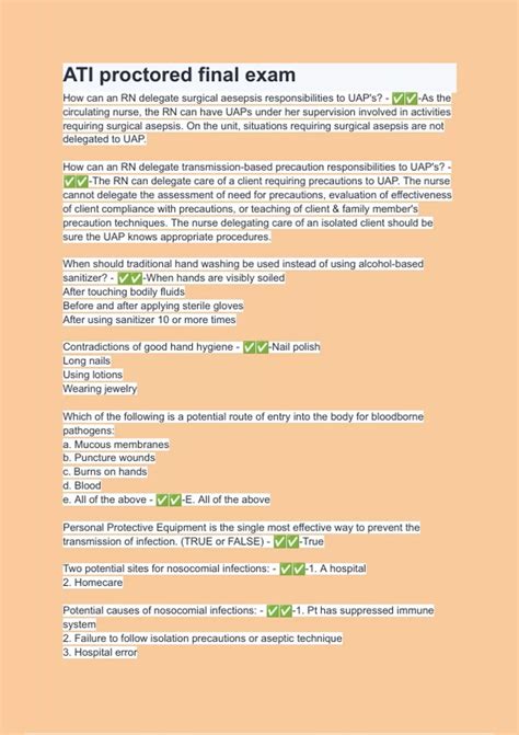 Ati Proctored Final Exam 2024 Questions With Verified Correct Answers 1 Ati Fundamentals