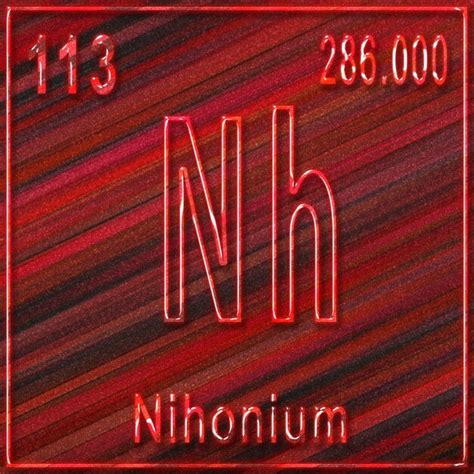 Premium Photo Nihonium Chemical Element Sign With Atomic Number And Atomic Weight