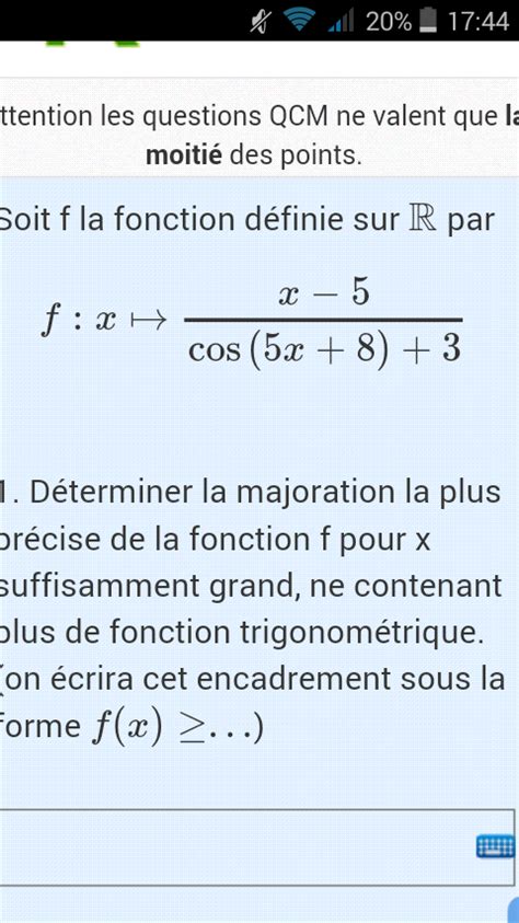 Bonjour Je Bloque à Cette Question Déterminer La Majoration La Plus Précise De La Fonction F