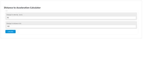 Distance To Acceleration Calculator Calculator Academy